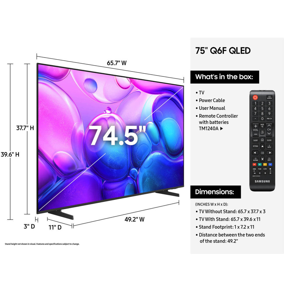 Téléviseur Samsung 55" QLED Q6F 4K Smart TV série 6 (QA55Q6FAAUXMV ...
